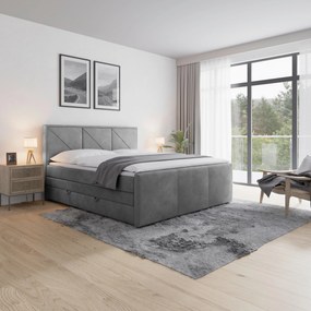 XXXLutz POSTEL BOXSPRING, 180/200 cm, světle šedá Livetastic - Postele s úložným prostorem - 002427022529