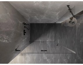 Mexen Lunar-F, sklápěcí sprchový kout levý 90 x 70 cm, 8mm čiré sklo, profil grafit broušený, 836-090-070-66-00-L