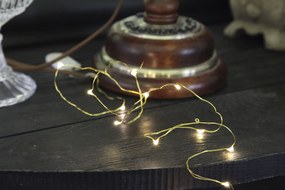 STAR TRADING Svítící LED drátek Brass String Dew Drop 1,1 m, zlatá barva