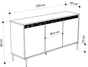 Komoda Houseland Mott 150 cm pískovec