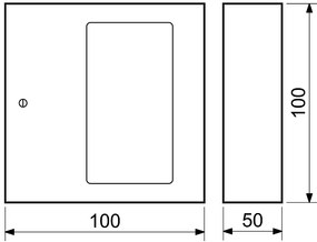 Požární ocelová skříňka se sklem na společný uzávěr - SU RICHTER TS.1010.G.SU (červená), Richter červená