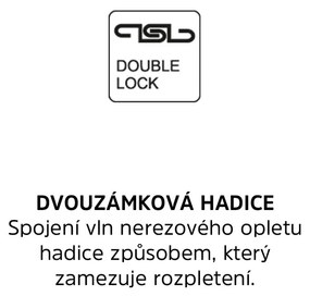 Mereo Mereo, Sprchová hadice dvouzámková 150 cm, systém zabraňující překroucení, nerez, CB111F