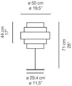 Quadrifoglio Group K05TVE0P00-001 Sun, designová stolní lampička z bílého textilu, 1x16W LED E27, výška 71cm