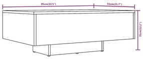 Konferenční stolek hnědý dub 85 x 55 x 31 cm kompozitní dřevo - Default Title