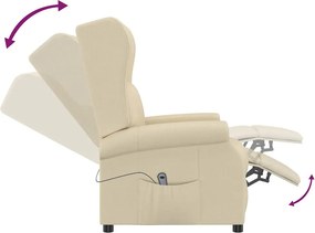 Elektrické polohovací křeslo ušák krémové textil 3098328