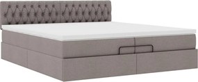 Osmanský rám postele s matracíes taupe 200x200cm textil 3312420