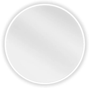 Mexen Loft, kulaté koupelnové zrcadlo 50 cm, barva rámu bílá, 9850-050-050-000-20