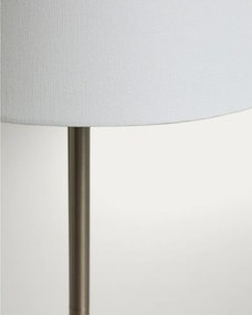 Stojací lampa ve stříbrné barvě s textilním stínidlem (výška 153 cm) Navat – Kave Home