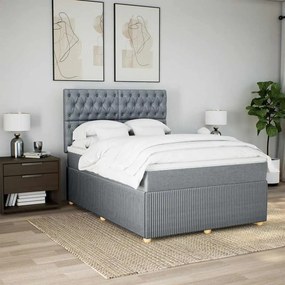 Box spring postel s matrací světle šedá 140 x 190 cm textil 3294358