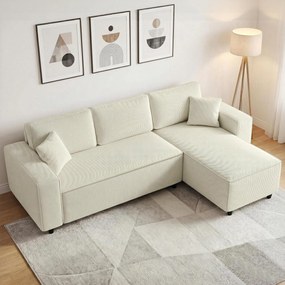HOMCOM L-tvará pohovka pro 3 osoby s otočnou chaise longue, 2 polštáře, pružinové polstrování, rohová pohovka na zahradu do obývacího pokoje a ložnic…