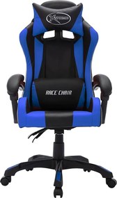 Herní židle s RGB LED podsvícením modro-černá faux kůže 287996