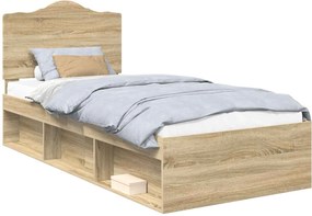 Rám postele s čelo Sonoma dub 75 x 190 cm Masivní borové dřevo 3413373