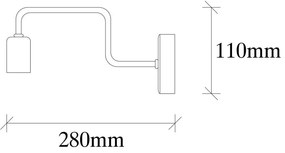 Černé kovové nástěnné svítidlo Opviq lights Isidora