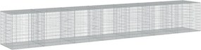 Gabionový koš s víkem 700 x 100 x 100 cm pozinkované železo 3295202