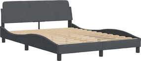 Postel s matrací Dover tmavě šedá 120 x 200 cm samet 3208372