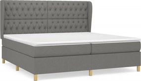 Box spring postel s matrací tmavě šedá 200x200 cm textil 3128790