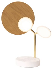 Designová stolní lampička Ballon Table Dekor: Bílý mramor / Dubové dřevo, Teplota chromatičnosti: 2700 Kelvinů