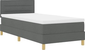 Postel s boxspringem s polštářem Tmavě šedá 80 x 200 cm textil 3338798