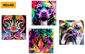 Set obrazů v zajímavém pop art stylu Varianta: 4x 40x40