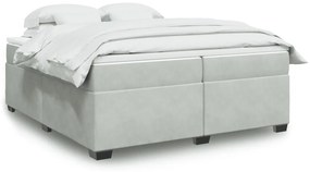 Box spring postel s matrací světle šedá 200x200 cm samet 3285305