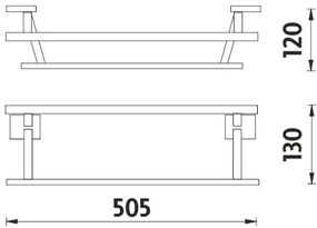 Nimco Držák na ručníky dvojitý, 51 cm KEIRA - KE 22046D-26