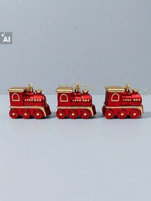 Sinsay - Vánoční baňky ve tvaru lokomotivy 3 pack - vícebarevná