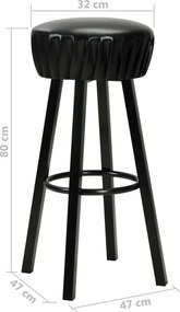 vidaXL Barové židle 2 ks umělá kůže [246730] Barva: Černá