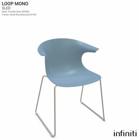 Židle Loop Mono Sled Barva kovové konstrukce: Sand 514F, Barva sedáku a opěradla z recyklovaného plastu: Powder blue IS503