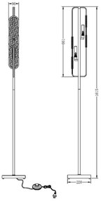 Maytoni MOD099FL-02G - Stojací lampa MARMO 2xG9/40W/230V