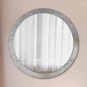 Kulaté zrcadlo s dekorem Šedý beton fi 100 cm
