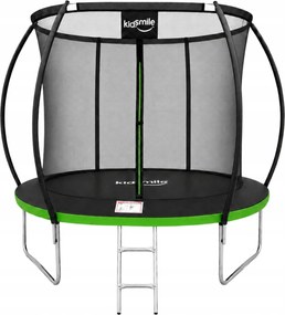 TRENDIE Trampolína s vnitřní sítí 252 cm zelená + žebřík