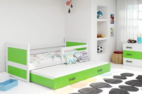 BMS Group Dětská postel s výsuvnou přistýlkou RICO bílá Velikost postele: 190x80 cm, Barva výplní: Zelená