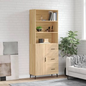 Skříň highboard dub sonoma 69,5 x 34 x 180 cm kompozitní dřevo