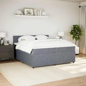 Box spring postel s matrací tmavě šedá 200x200 cm samet 3290125