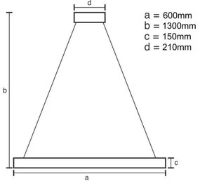 LED Stmívatelný lustr na lanku LED/40W/230V 3000-6500K zlatá + dálkové ovládání
