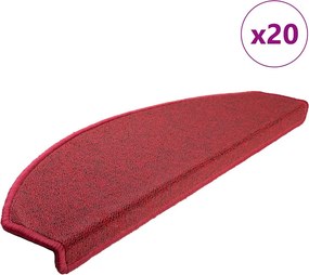 Schodové rohože 20 ks 65 x 24 x 4 cm červené půlkulaté velké 3365794