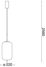Ideal Lux - LED Lustr na lanku UMILE LED/20W/230V pr. 22 cm CRI 90 mosaz/bílá