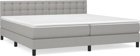 Box spring postel s matrací světle šedá 200 x 200 cm textil 3140401