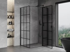 Mexen Mist T, sprchový kout s křídlovými dveřmi, pravý, 90 x 120 cm, 8mm čiré sklo, černý profil, 8A4T-090-120-70-77-P