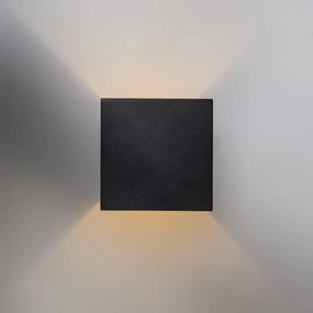 Sada 2 designových nástěnných lamp černých/zlatých vč. LED - Caja