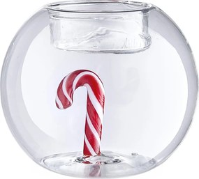 MERRY & BRIGHT Svícen na čajovou svíčku "Candy Cane" 8 cm