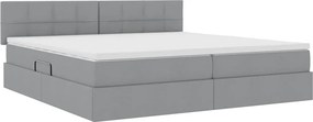 Postel s úložným prostorem a matrací Světle šedá 200 x 200 cm 3370530