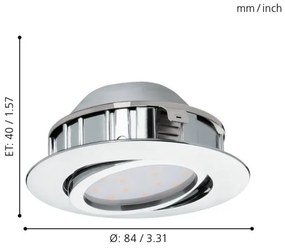 Eglo 95852 - SADA 3x LED podhledové svítidlo PINEDA 1xLED/4,9W/230V