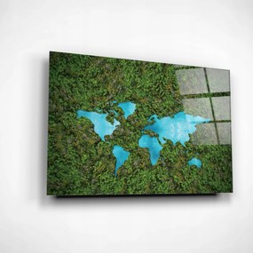 Skleněný Obraz moderní design 120x80 cm Mapa Příroda