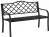 Zahradní lavička Outsunny, 3-místná lavička, terasa, rustikálně elegantní, 127D x 60Š x 85V cm, kov, epoxid, odolný proti korozi, černá