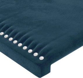 Čelo postele tmavě modré 100x5x118/128 cm sametové 3116238