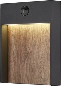 LA 1002955 FLATT SENSOR Outdoor, nástěnné LED svítidlo, 3000K, IP65, antracitové/hnědé - BIG WHITE (SLV)