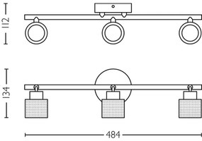 Philips - Bodové svítidlo NIALL 3xGU10/5W/230V černá/mosaz