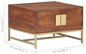 Konferenční stolek medově hnědý 67 x 67 x 45 cm masivní akácie - Default Title
