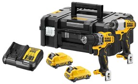 DeWALT Nářadí - 12V sada vrtačky a rázového utahováku, 2x aku 3,0 Ah XR, nabíječka DCK2110L2T